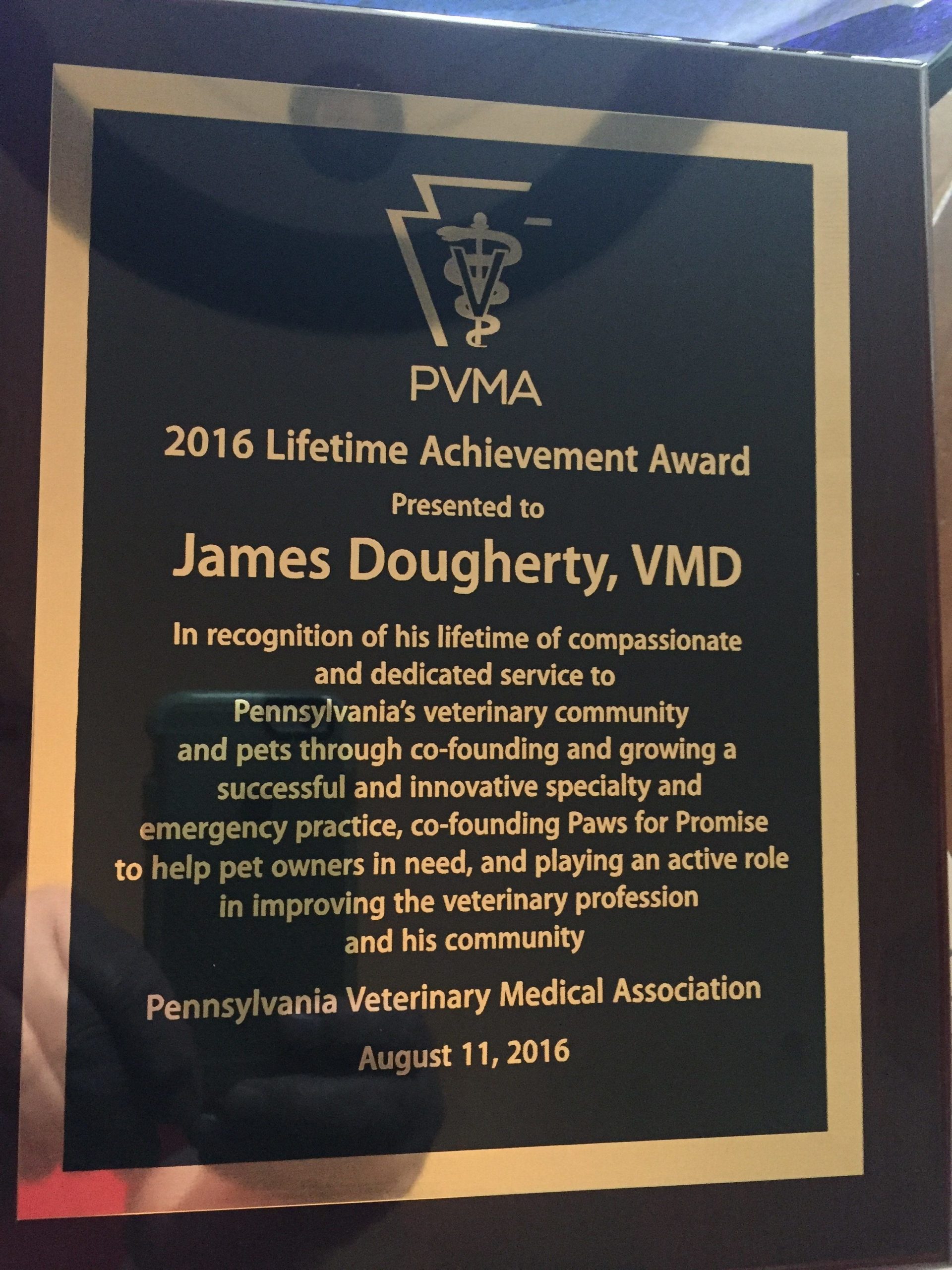 PVMA Honors Dr. James Dougherty with Lifetime Achievement Award ...